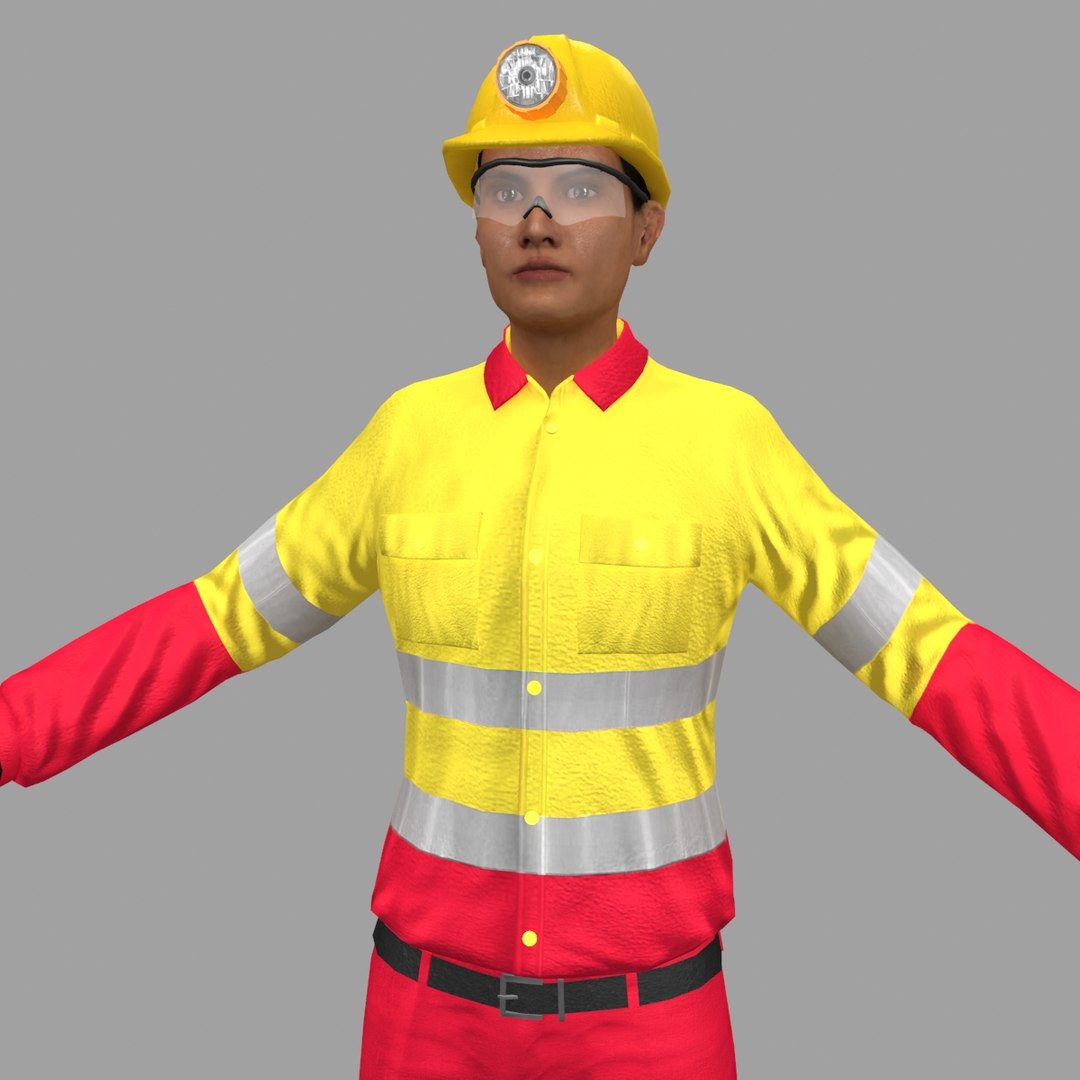 Female miner worker 3D model - TurboSquid 1355842