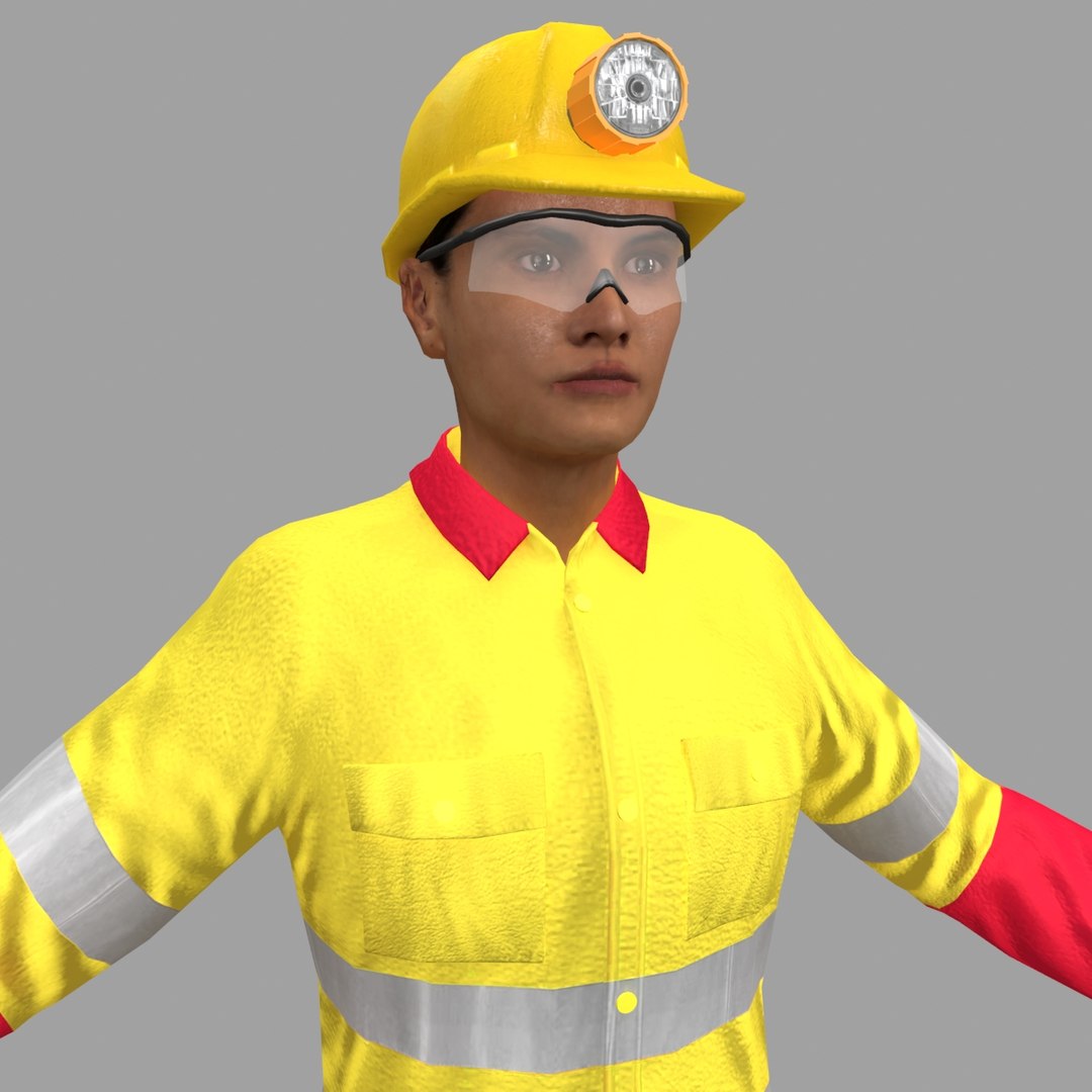 Female miner worker 3D model - TurboSquid 1355842