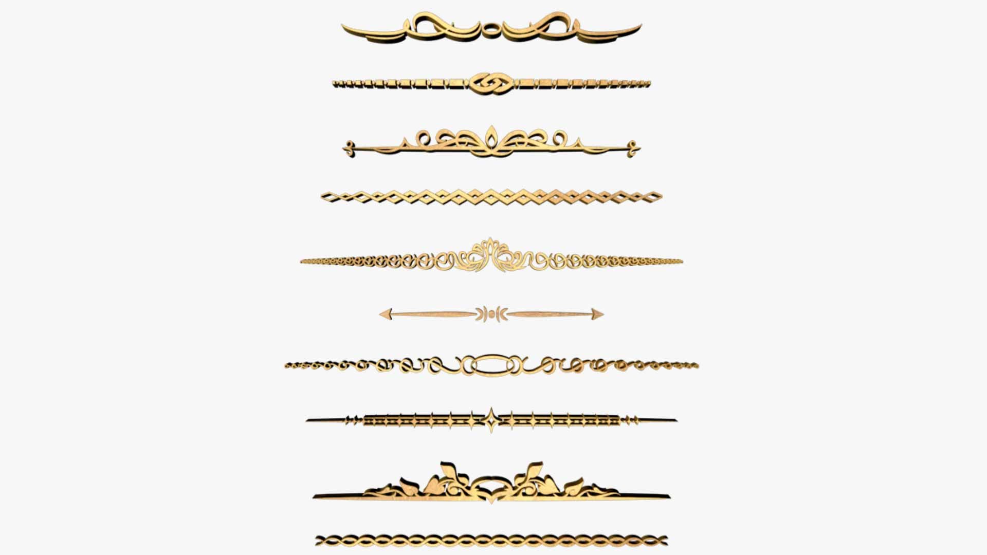 3D Old Epic Decoration And Calligraphic Ornament Asset Pack model ...