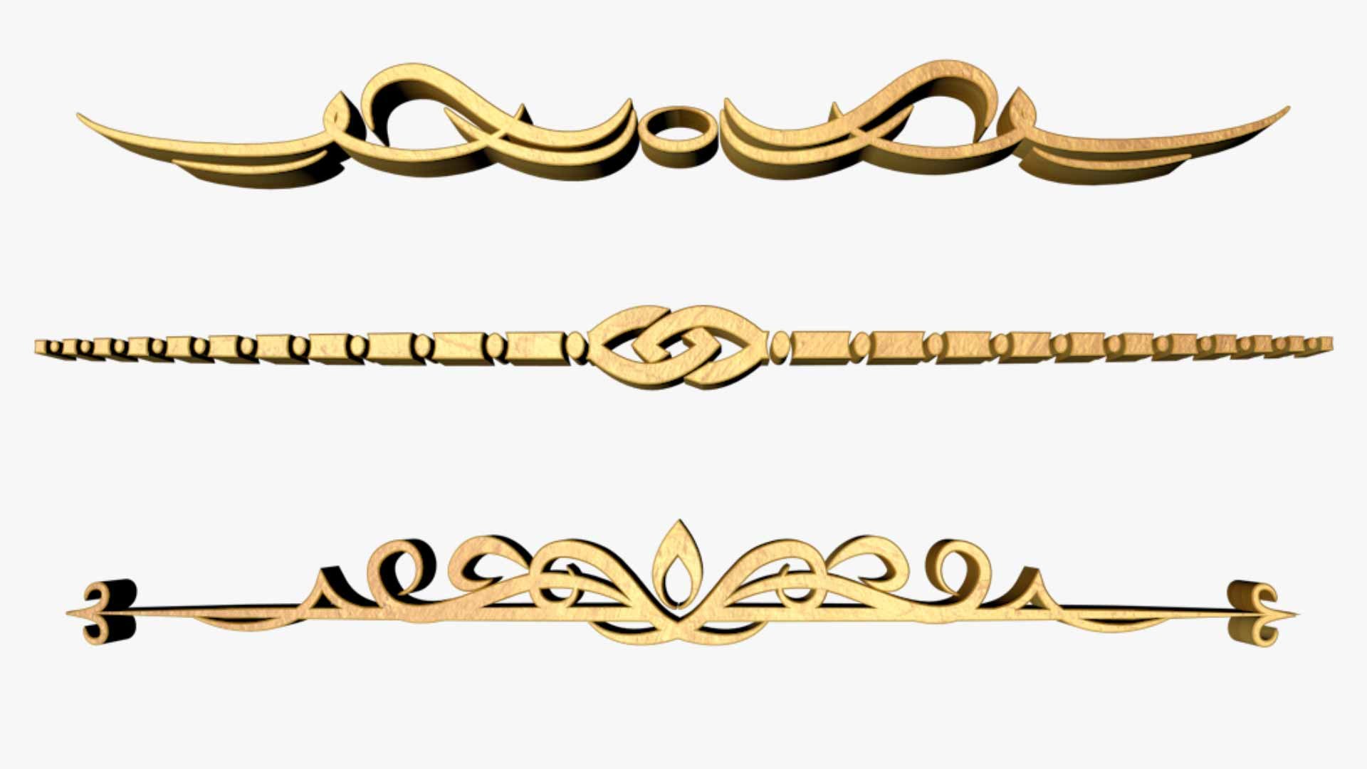 3D Old Epic Decoration And Calligraphic Ornament Asset Pack model ...