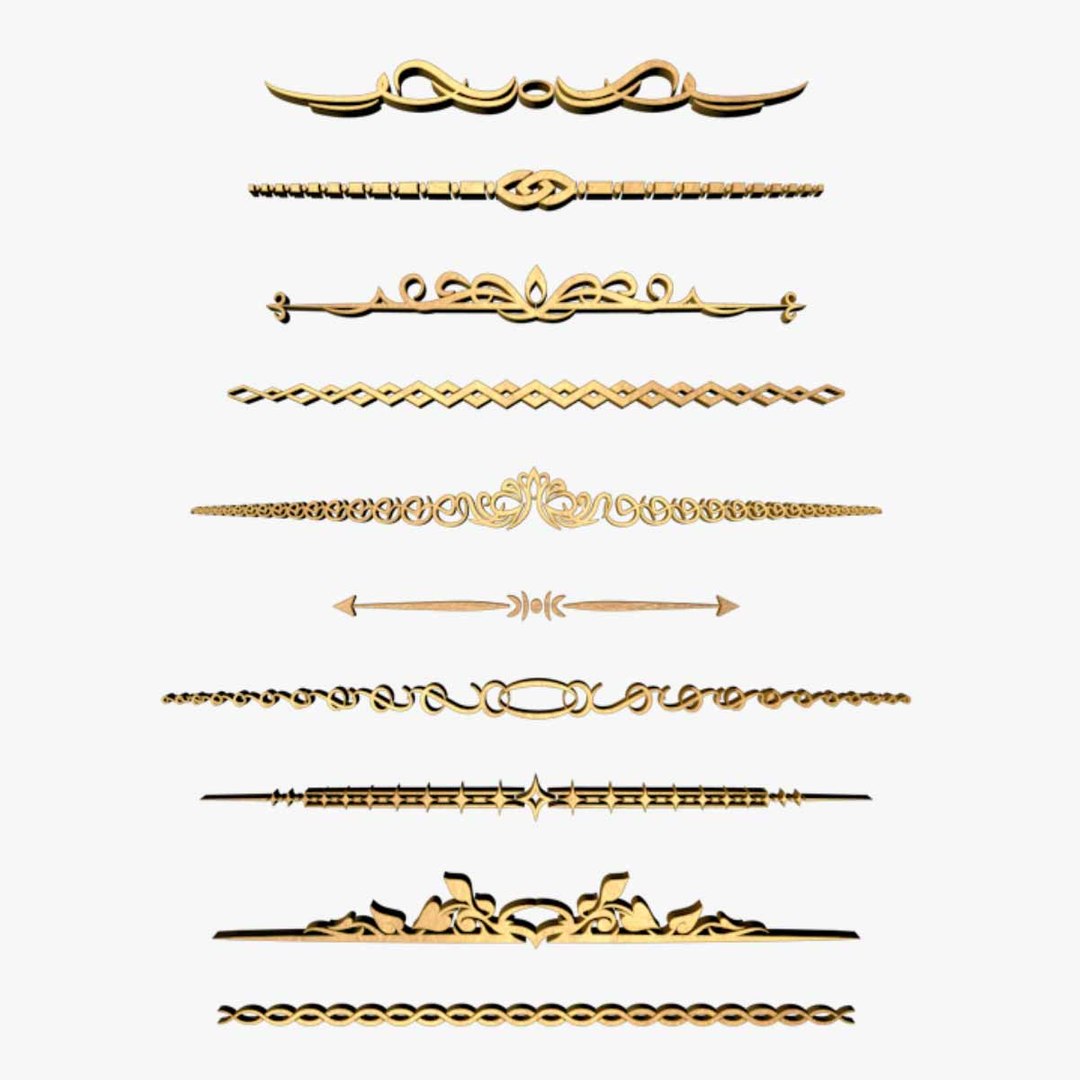 3D Old Epic Decoration And Calligraphic Ornament Asset Pack model ...