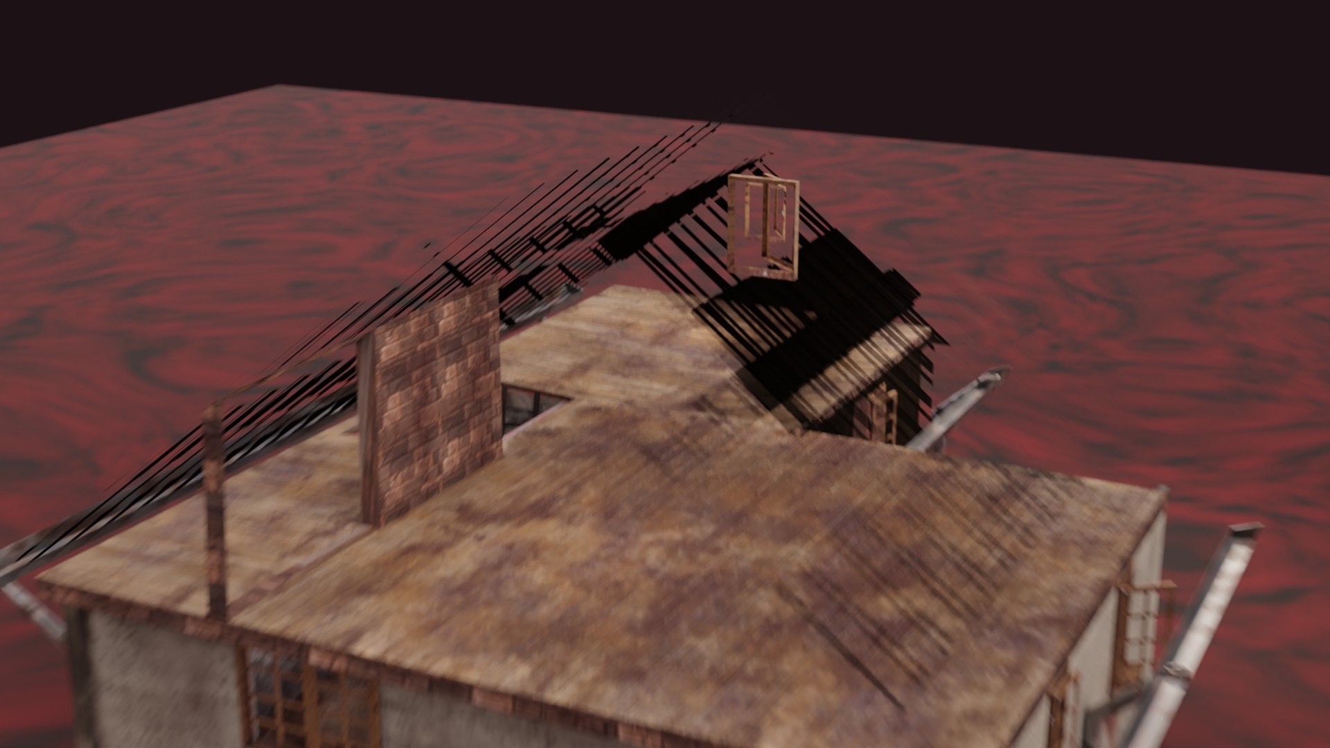 Haunted Mansion Bloodstained Couch Rustic Stairs 3D - TurboSquid 2121965