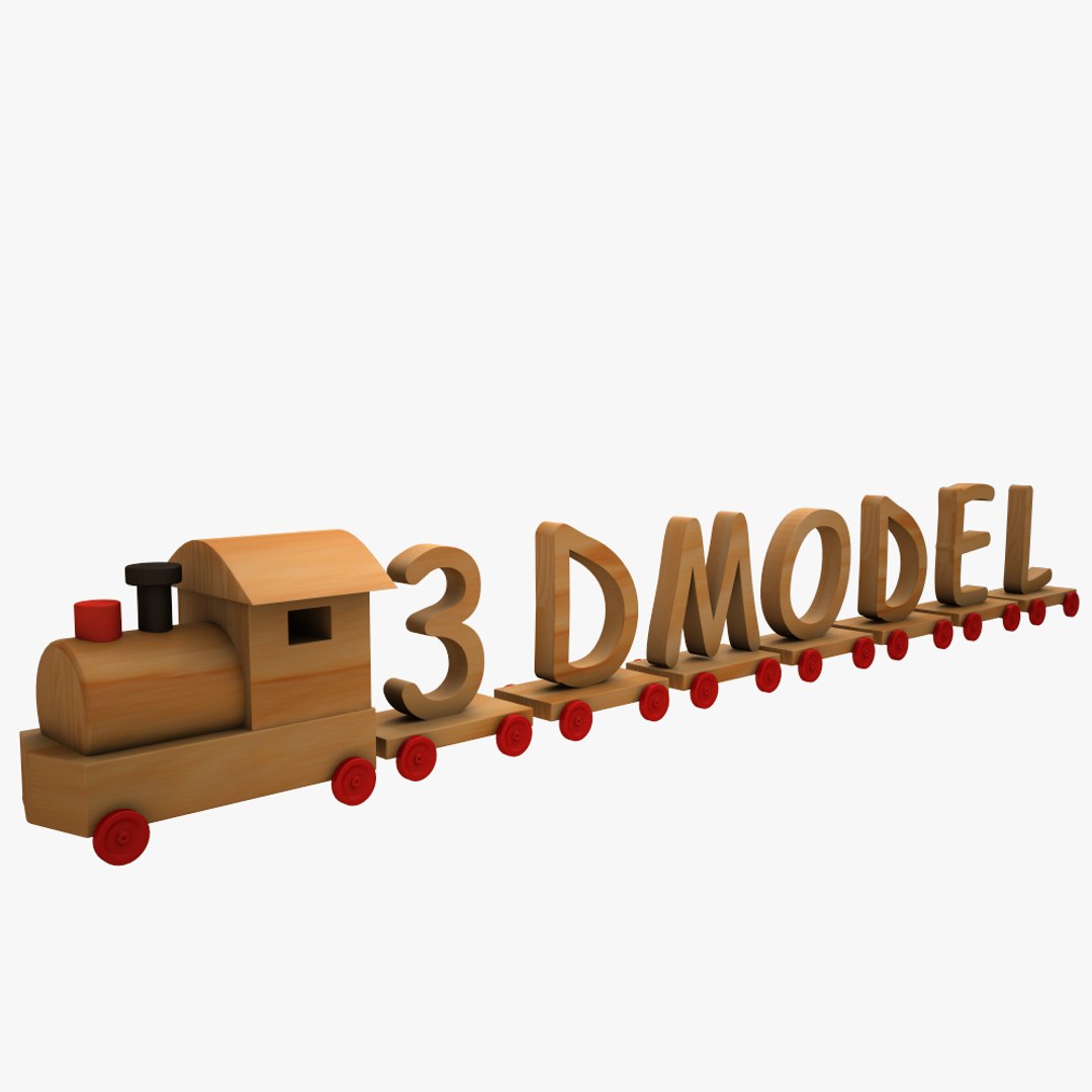 3d Alphabet Wooden Toy Train Model