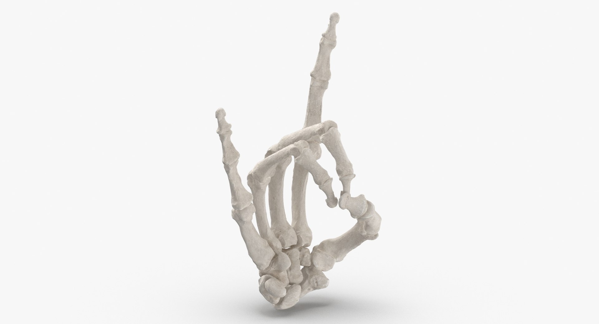 3D Human Hand Bones Rock Sign White And Yellow Collection 01 - 2 Models ...