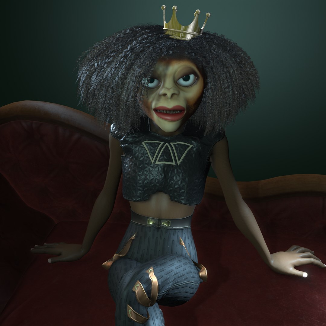 3D Monkey Queen Model - TurboSquid 2243686