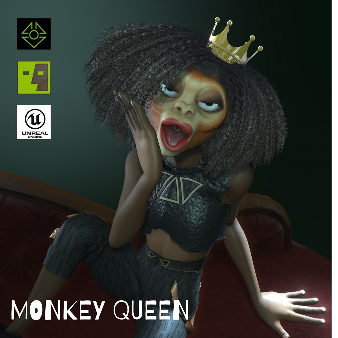 3D Monkey Queen Model - TurboSquid 2243686