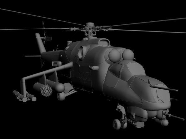 3d mil mi24 hind helicopter model