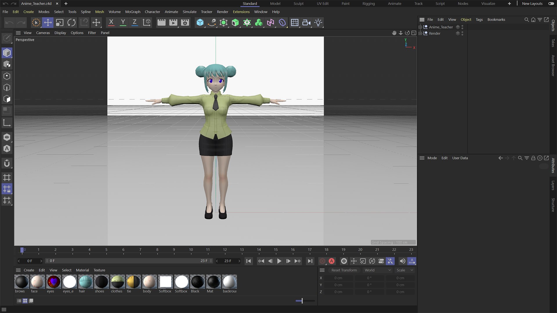 Anime Teacher 3D Model - TurboSquid 1852935