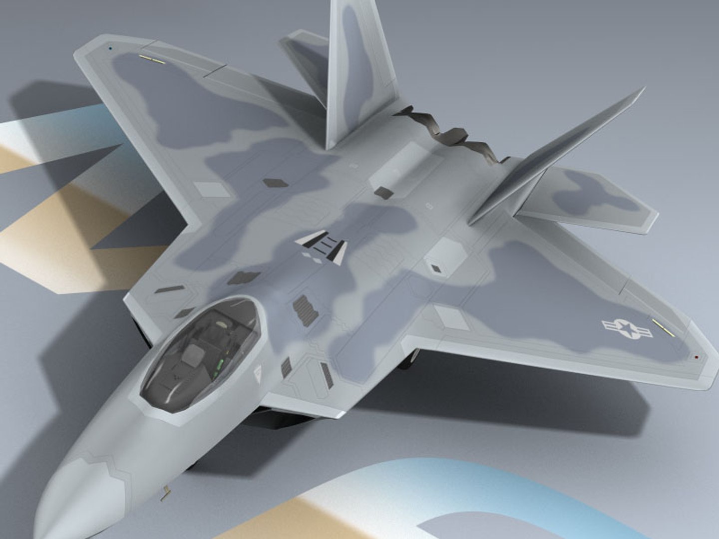 3d F-22a Usaf F-22 Model