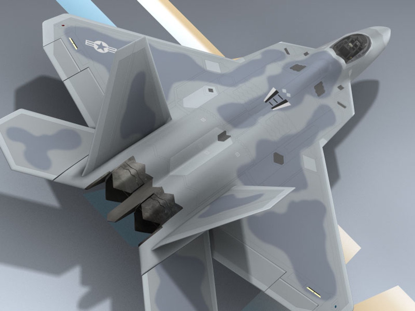 3d F-22a Usaf F-22 Model