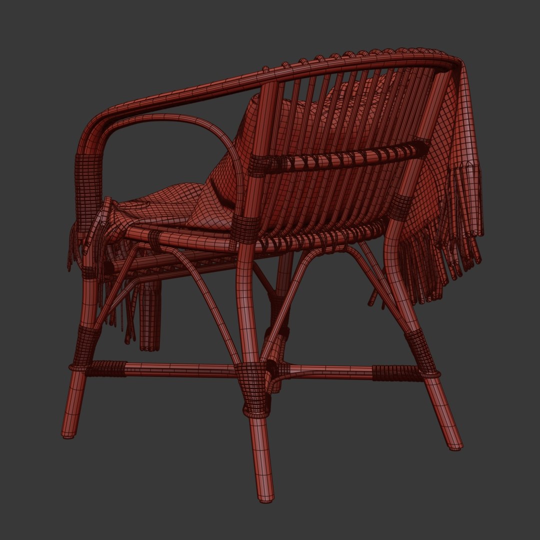 Salvador Chair Rattan 3d Model Turbosquid 1628440
