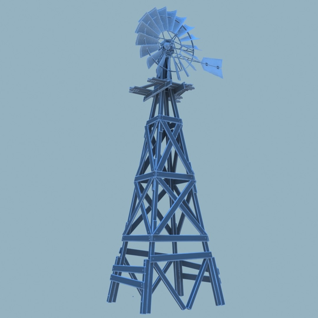 Old Farm Windmill 3d Max