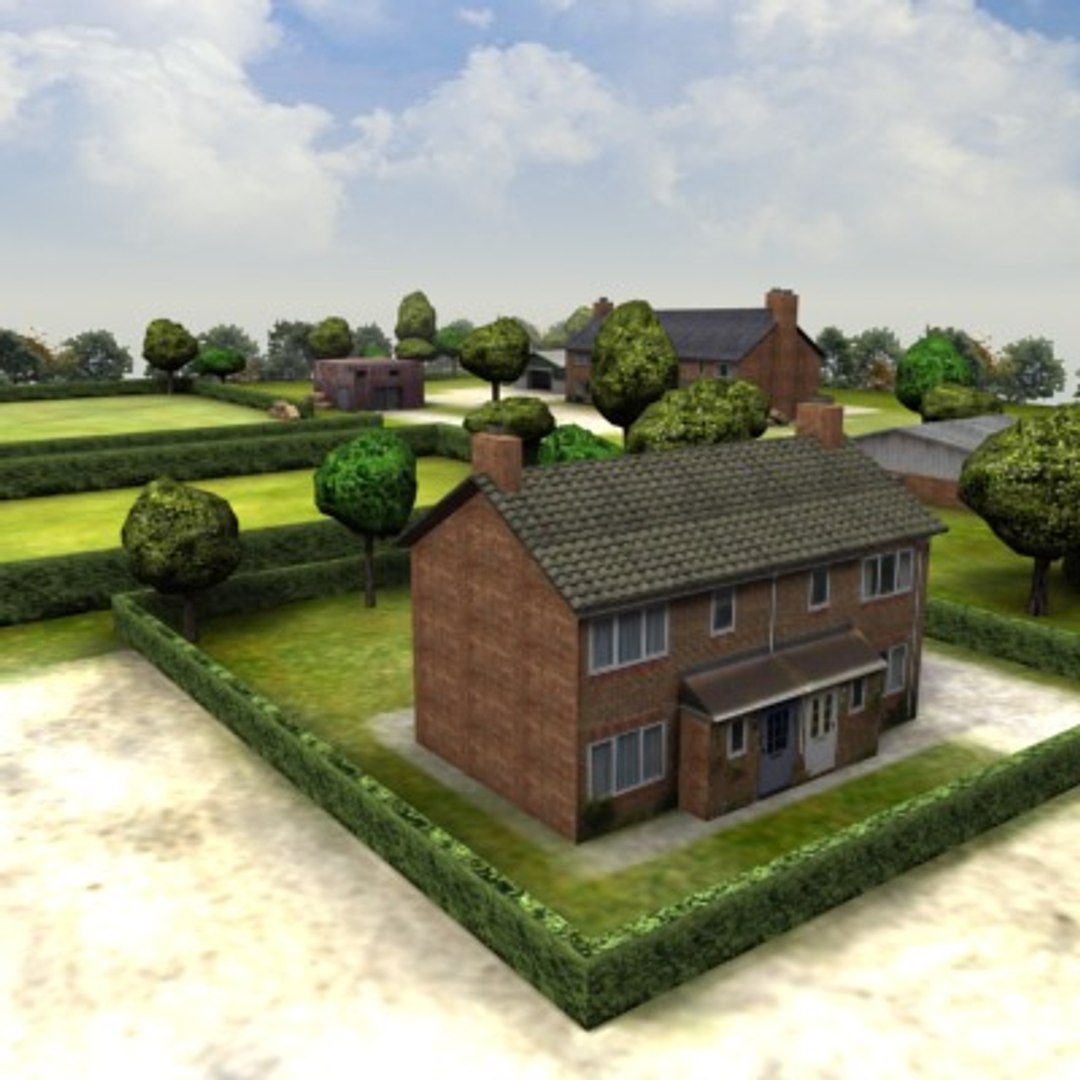 Multi Buildings Road Rt 3d Model