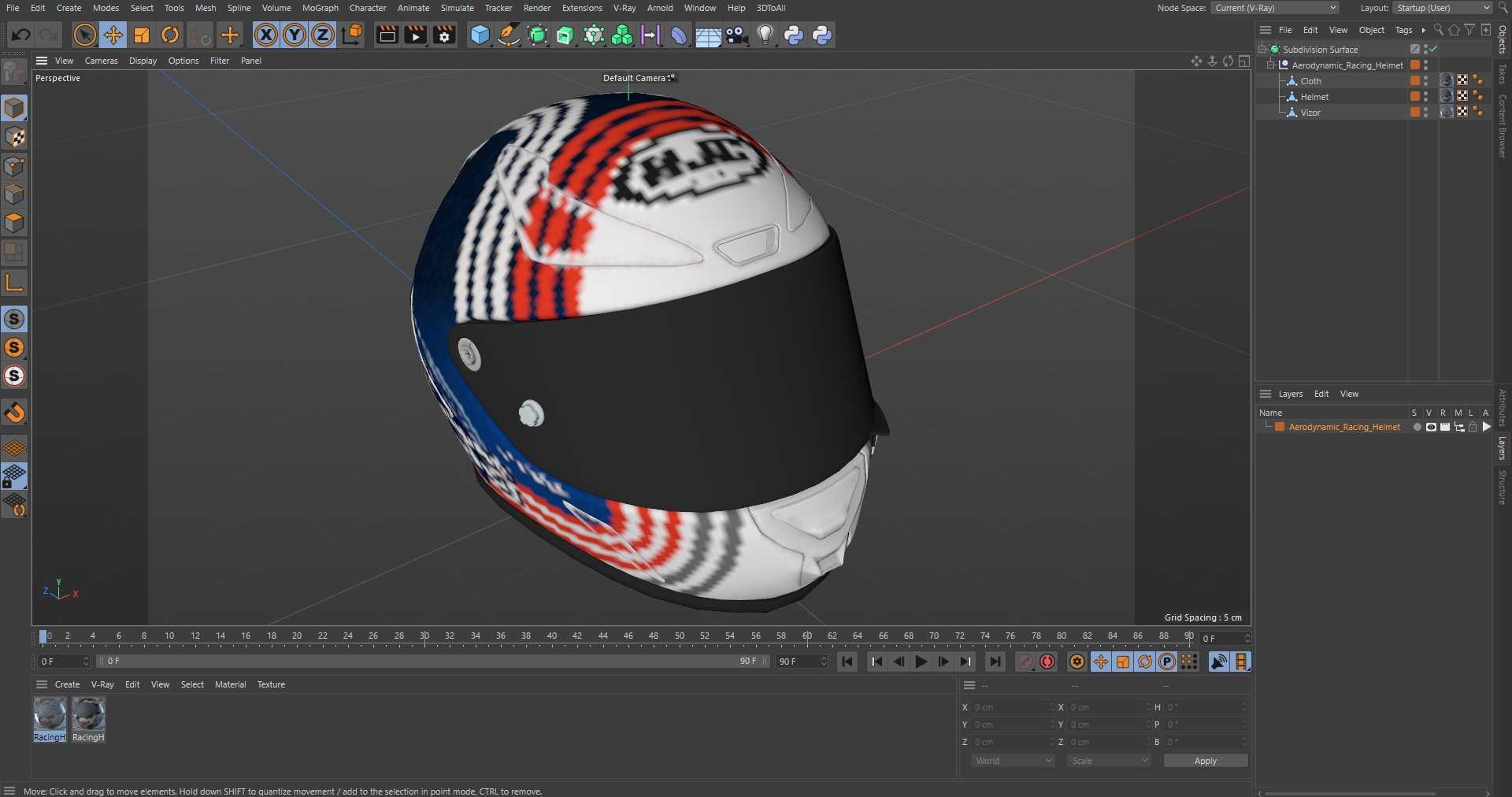 Aerodynamic Racing Helmet 3D Model - TurboSquid 2367853