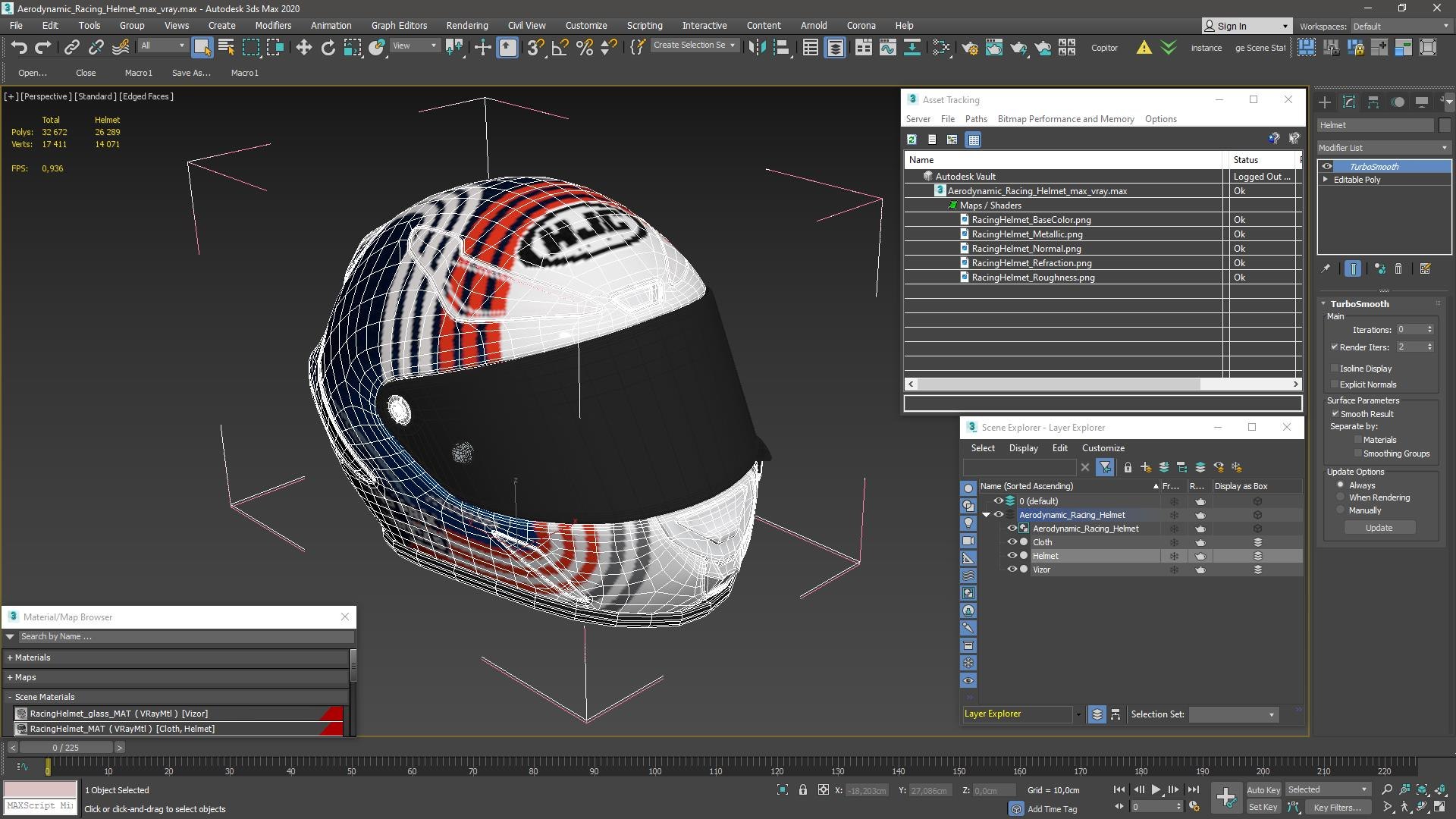 Aerodynamic Racing Helmet 3D Model - TurboSquid 2367853