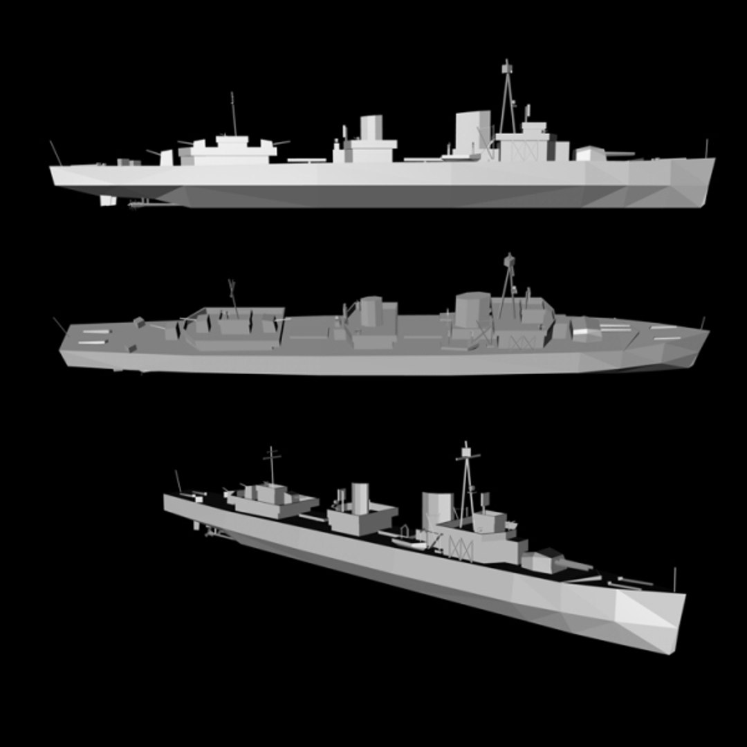 3d Model World War German Destroyers
