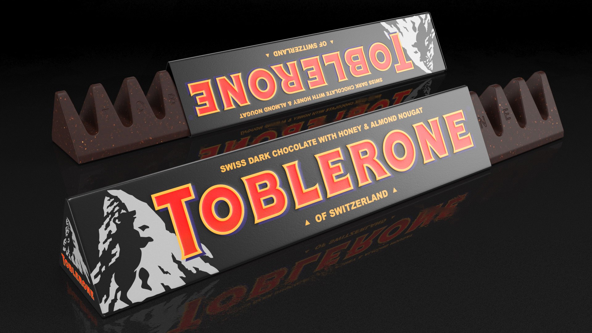 3D Opened Toblerone Dark Chocolate Bar - TurboSquid 1769285