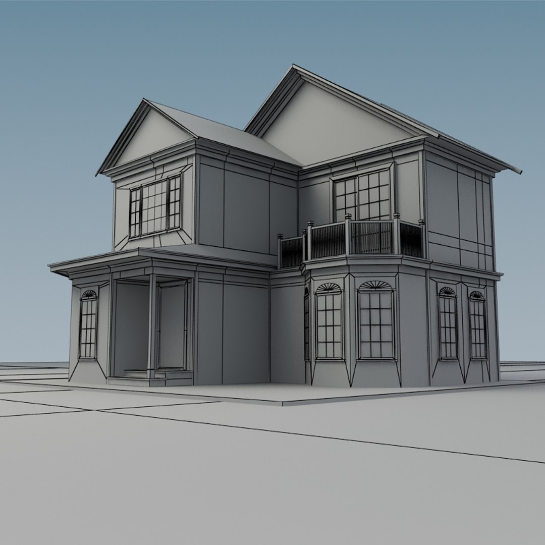 3d Small Town House Building