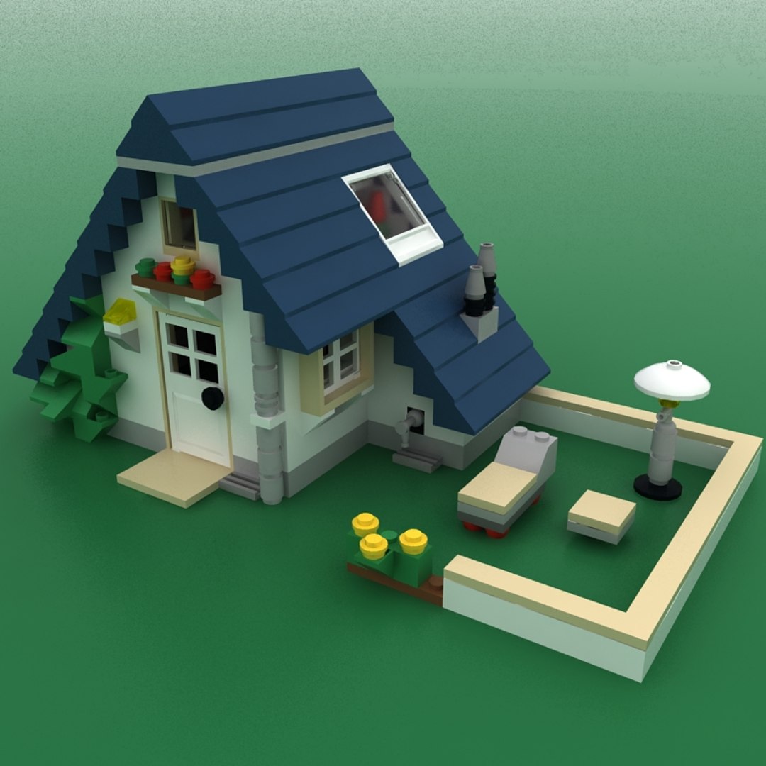 3d model house lego set