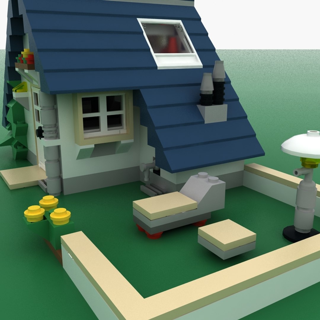 3d model house lego set