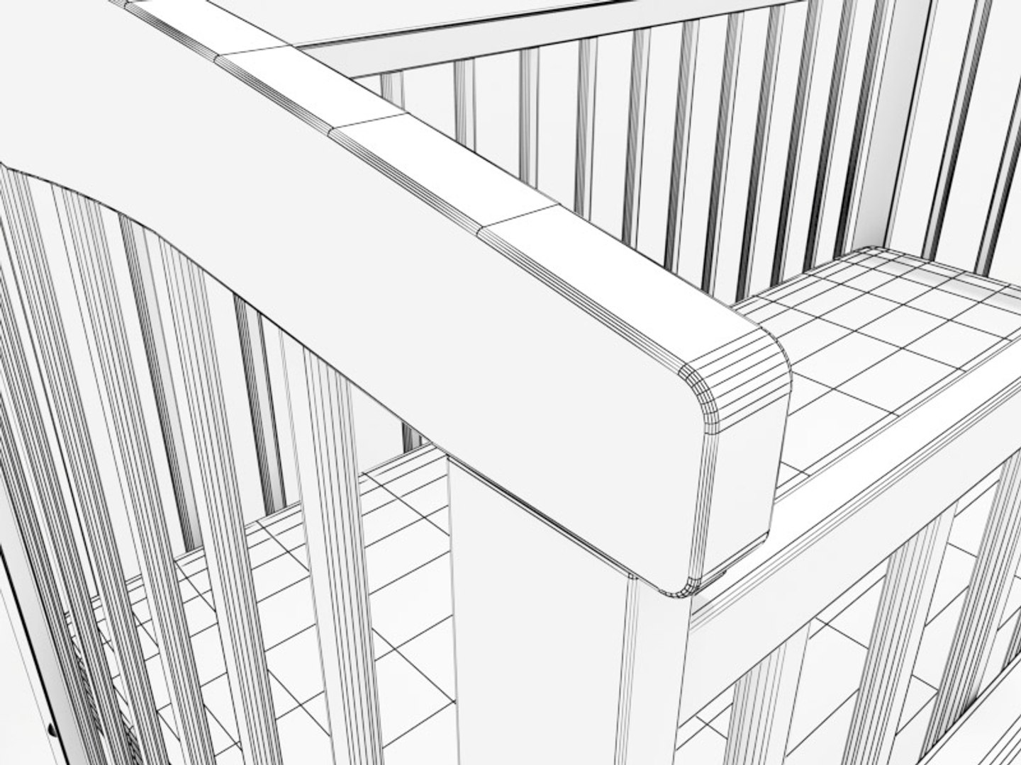 Baby Cot 3d Max