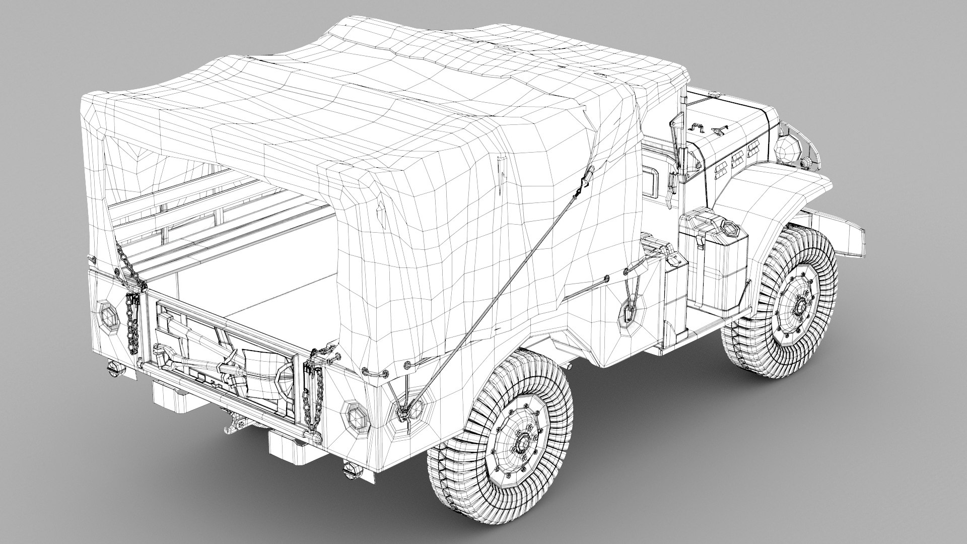 wc-51 dodge truck wwii 3d model