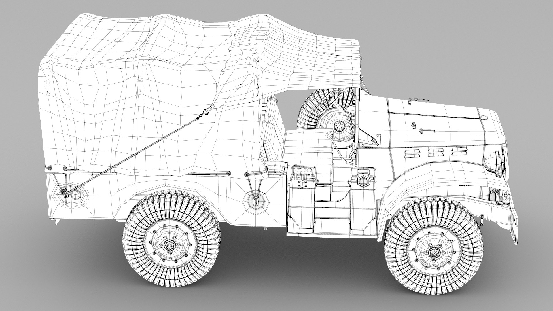 wc-51 dodge truck wwii 3d model
