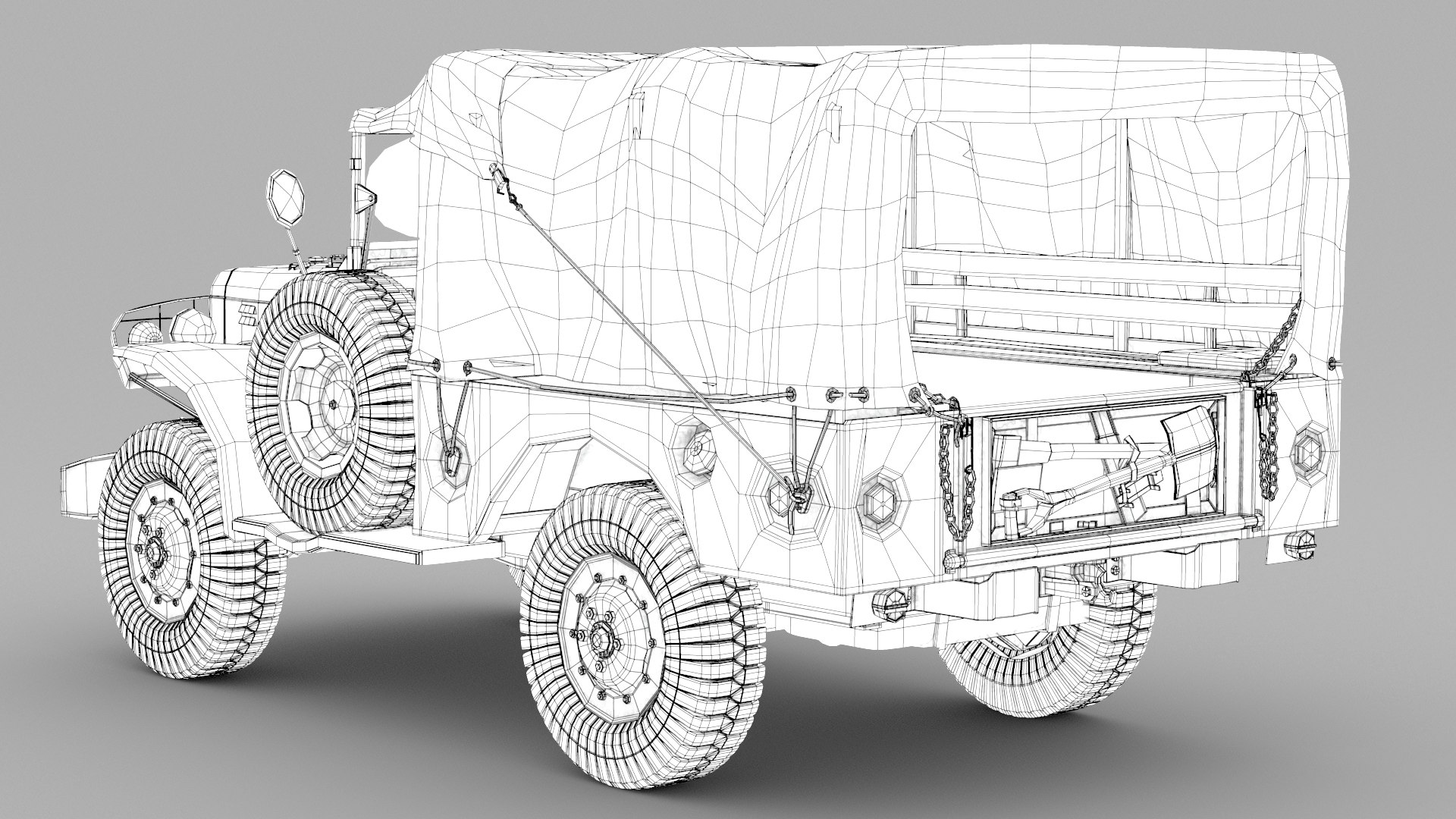 wc-51 dodge truck wwii 3d model