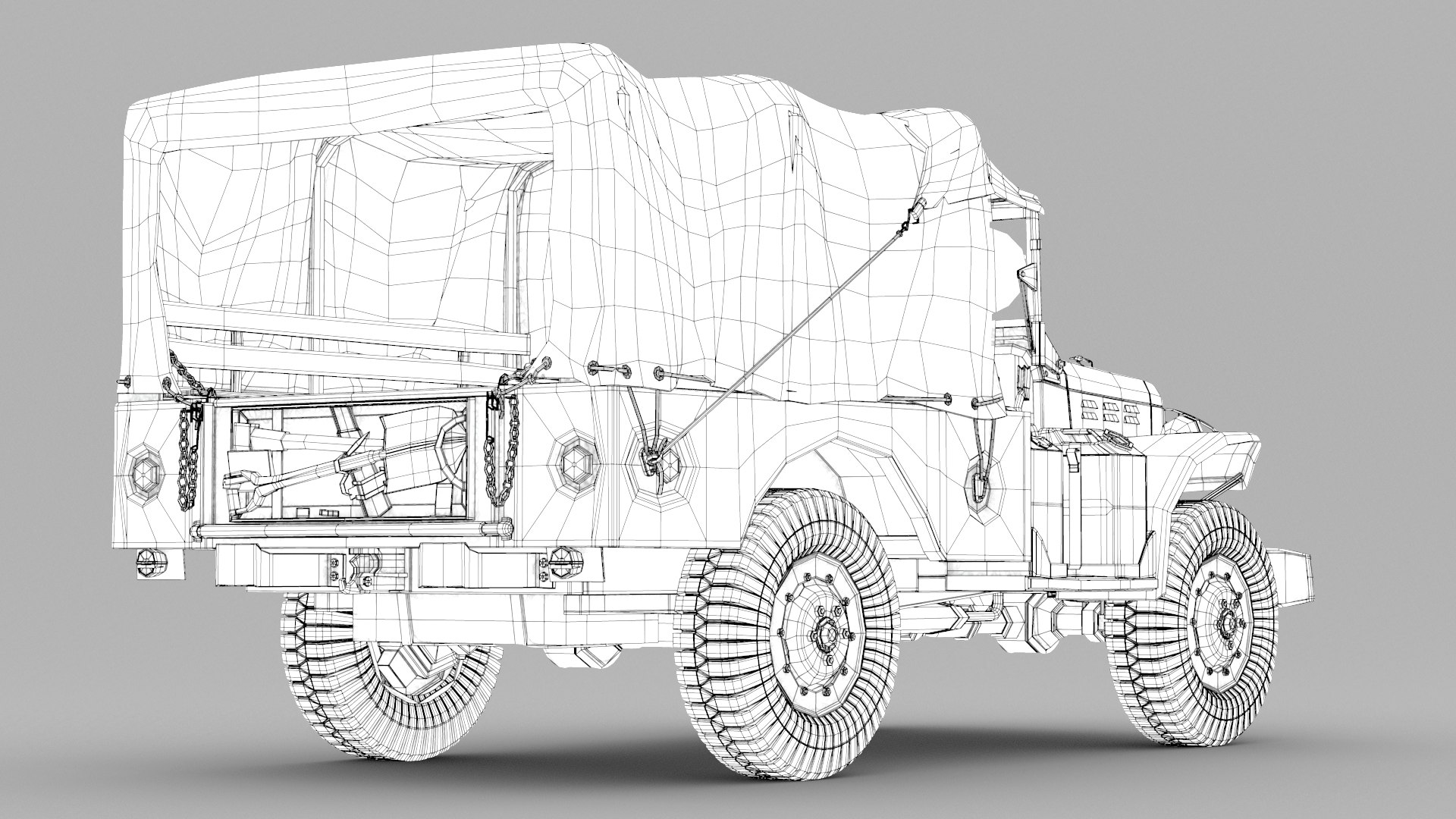 wc-51 dodge truck wwii 3d model