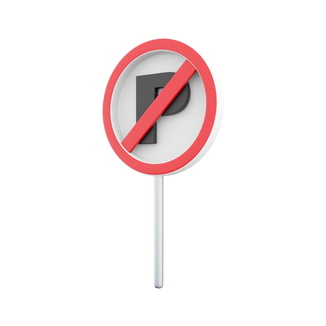 Traffic Parking Ban Sign 3D - TurboSquid 2044234