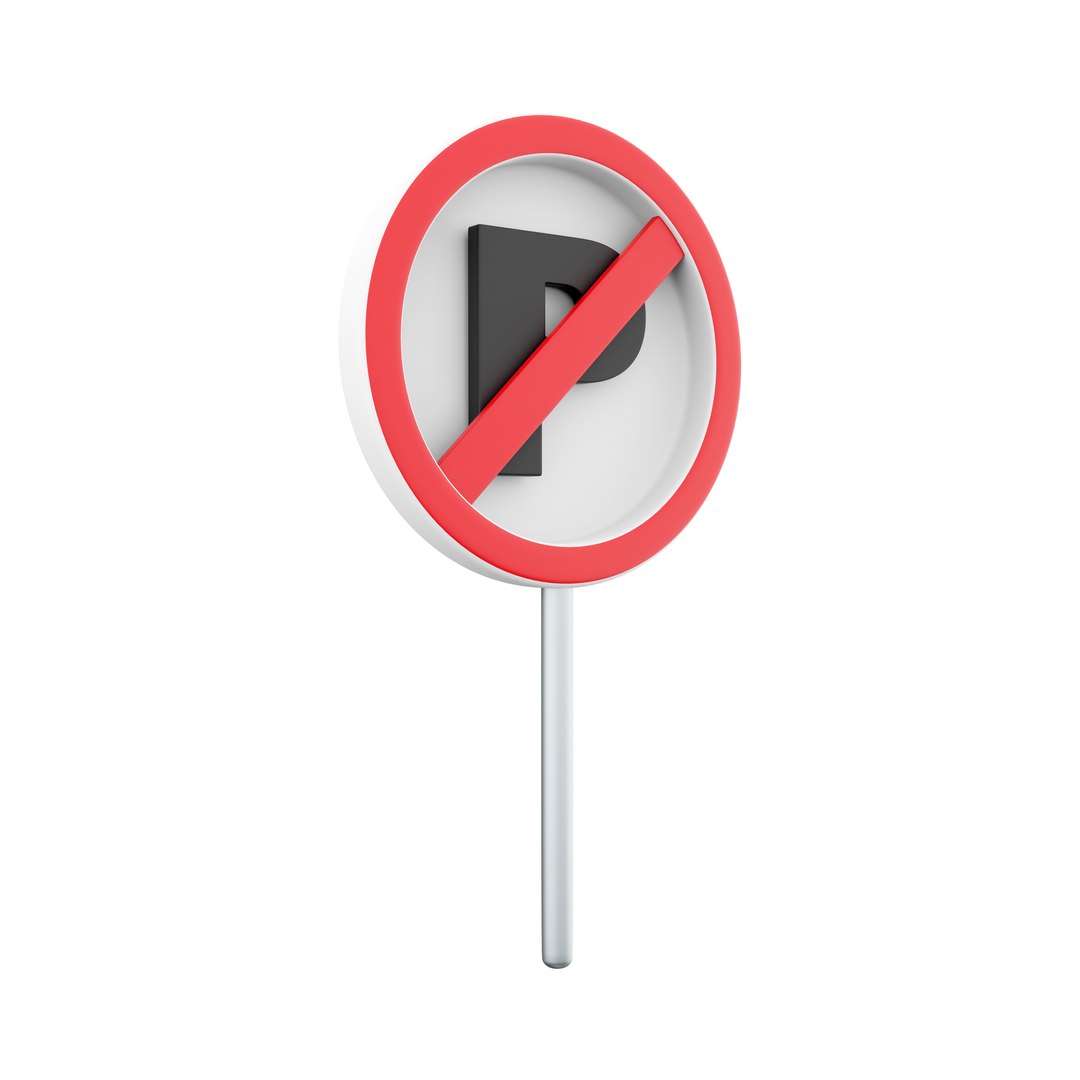 Traffic Parking Ban Sign 3D - TurboSquid 2044234