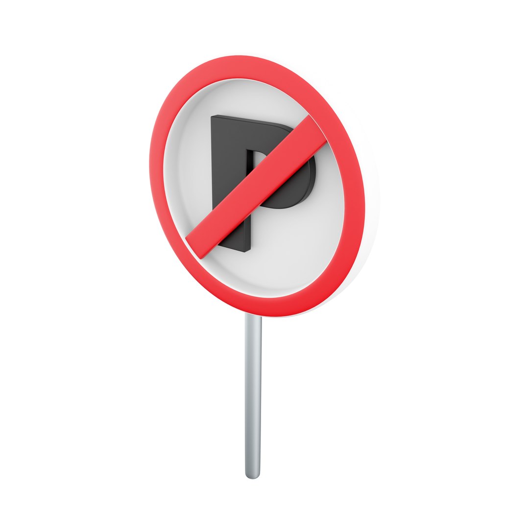 Traffic Parking Ban Sign 3D - TurboSquid 2044234