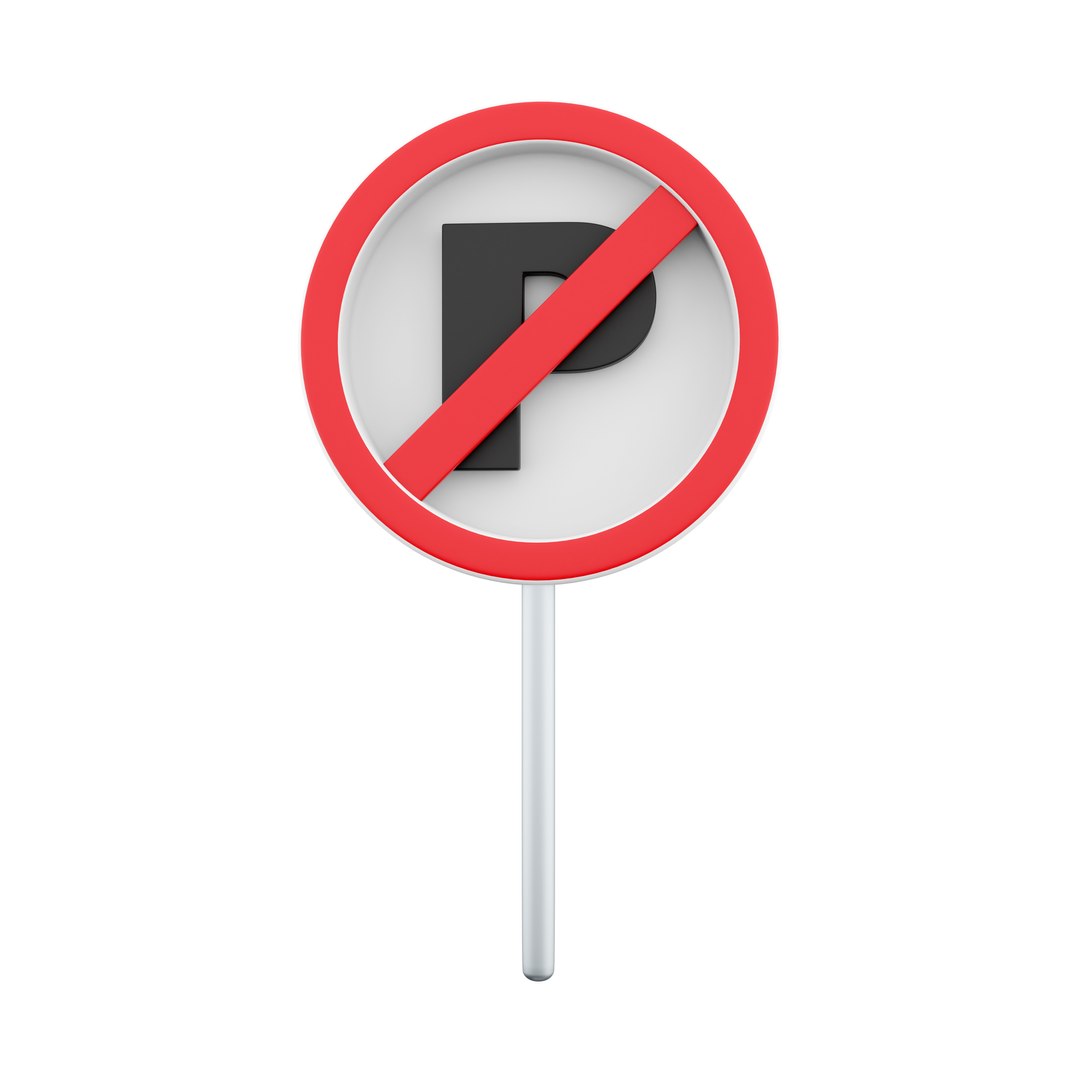 Traffic Parking Ban Sign 3D - TurboSquid 2044234