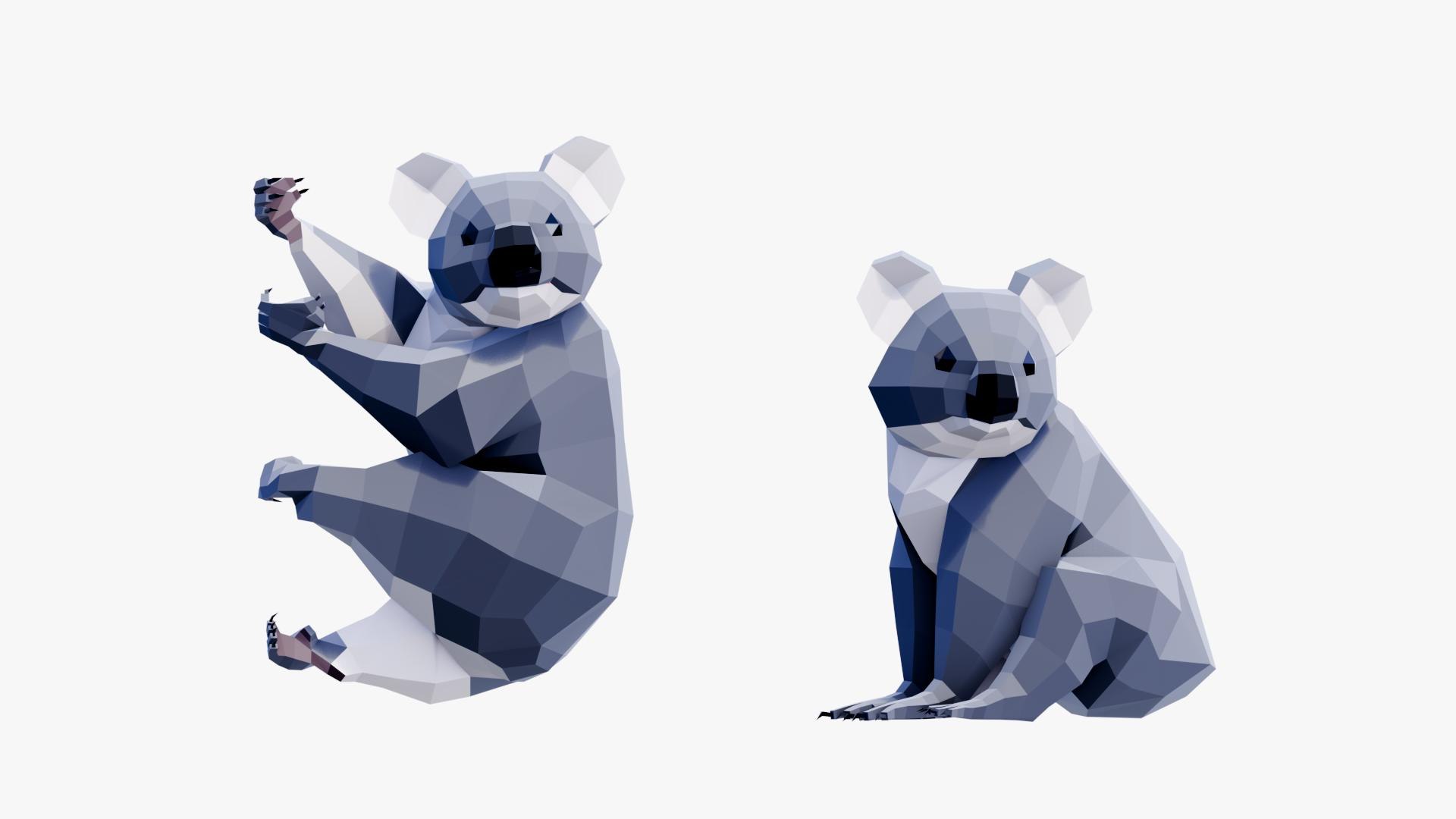 Low Poly Koalas 3D - TurboSquid 2344914