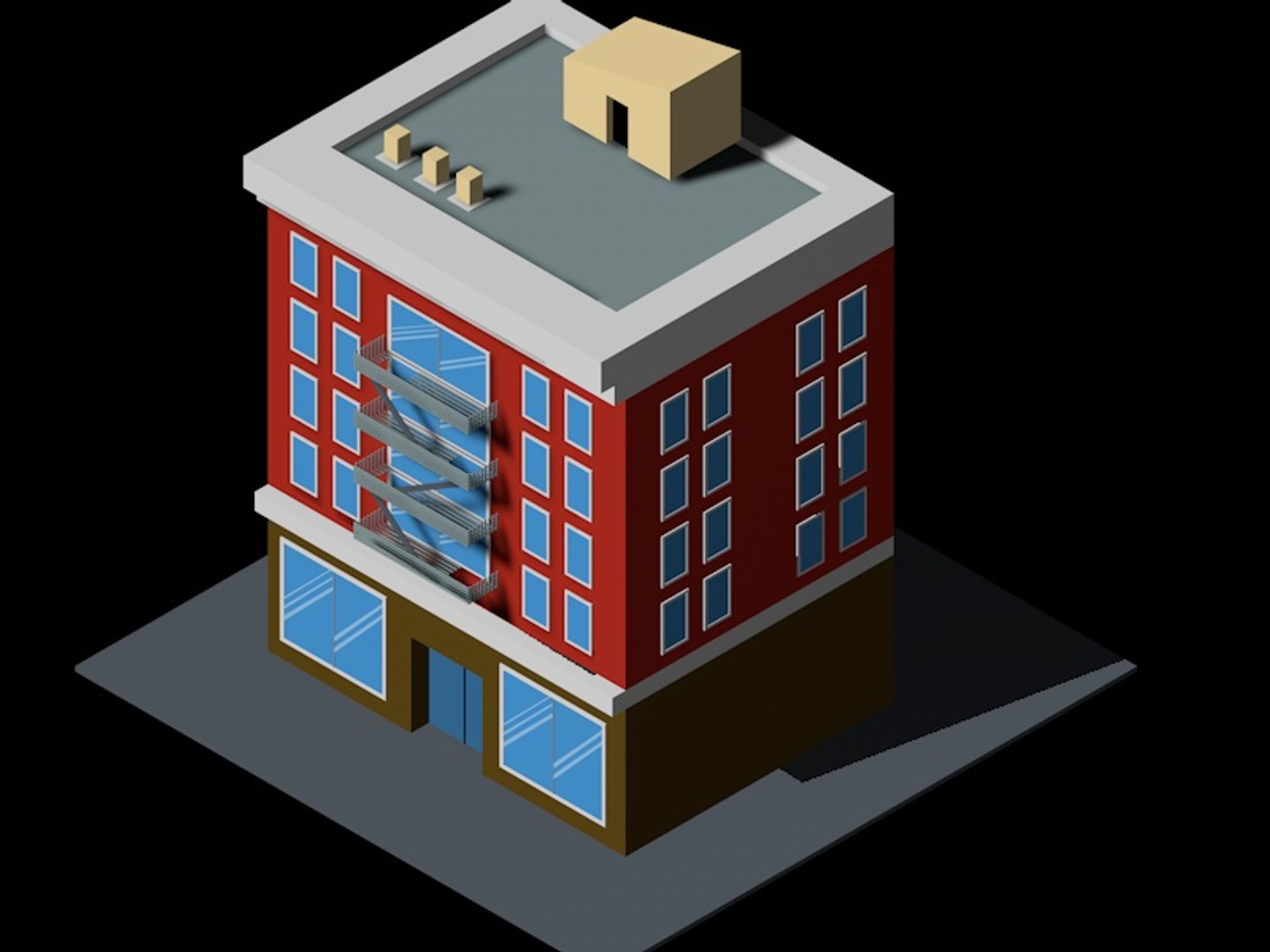 Isometric building 3D model - TurboSquid 1203262