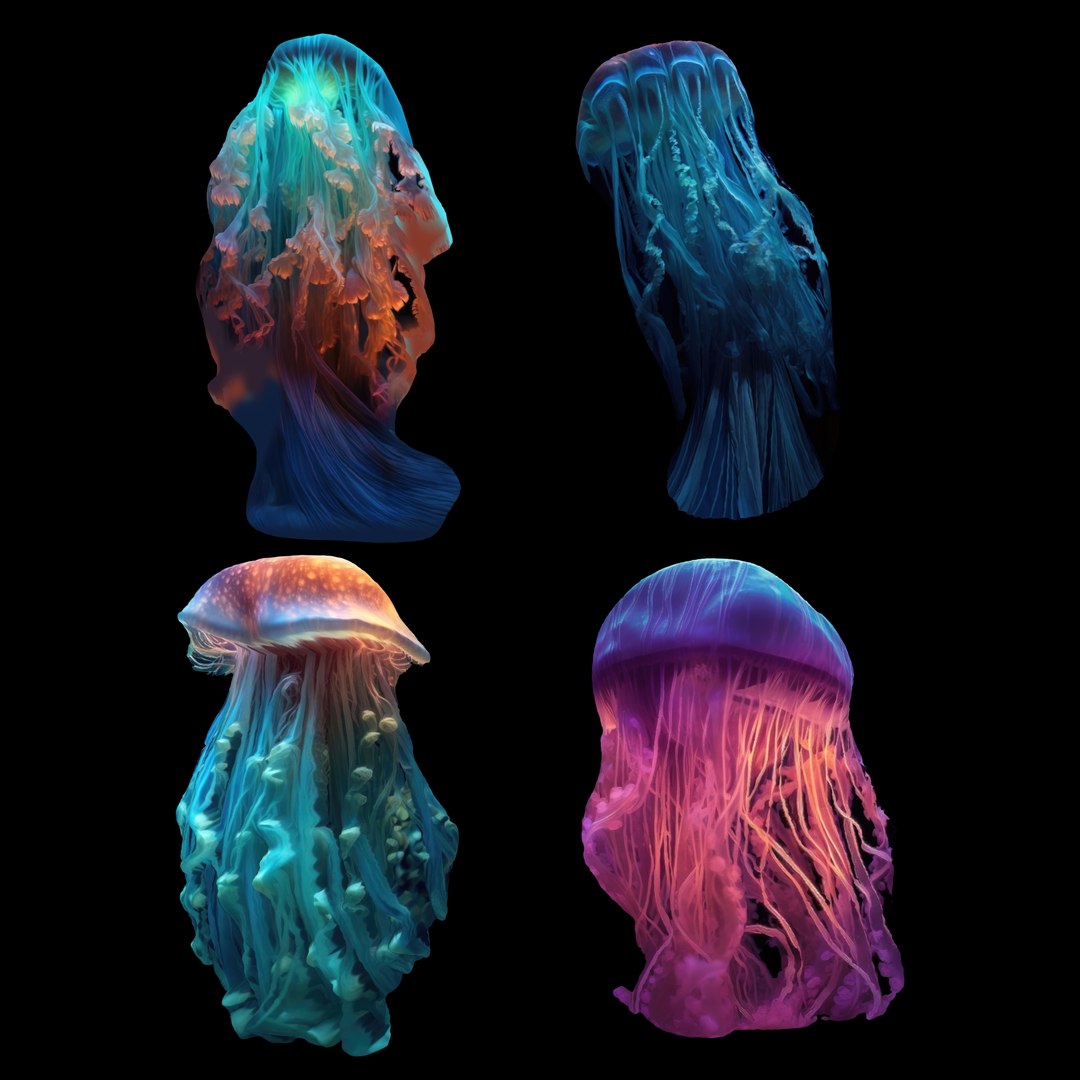 Jellyfish Pack 4 3D Model - TurboSquid 2165339