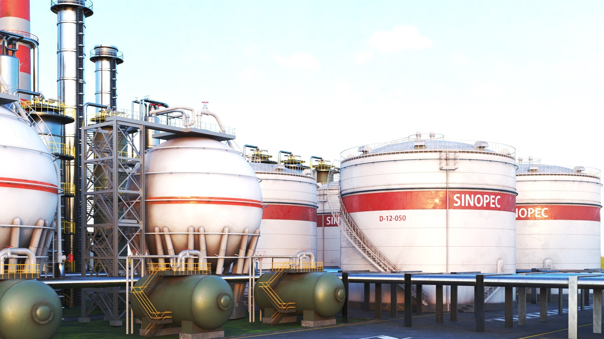 Detailed Oil Refinery Port 3D - TurboSquid 2342145