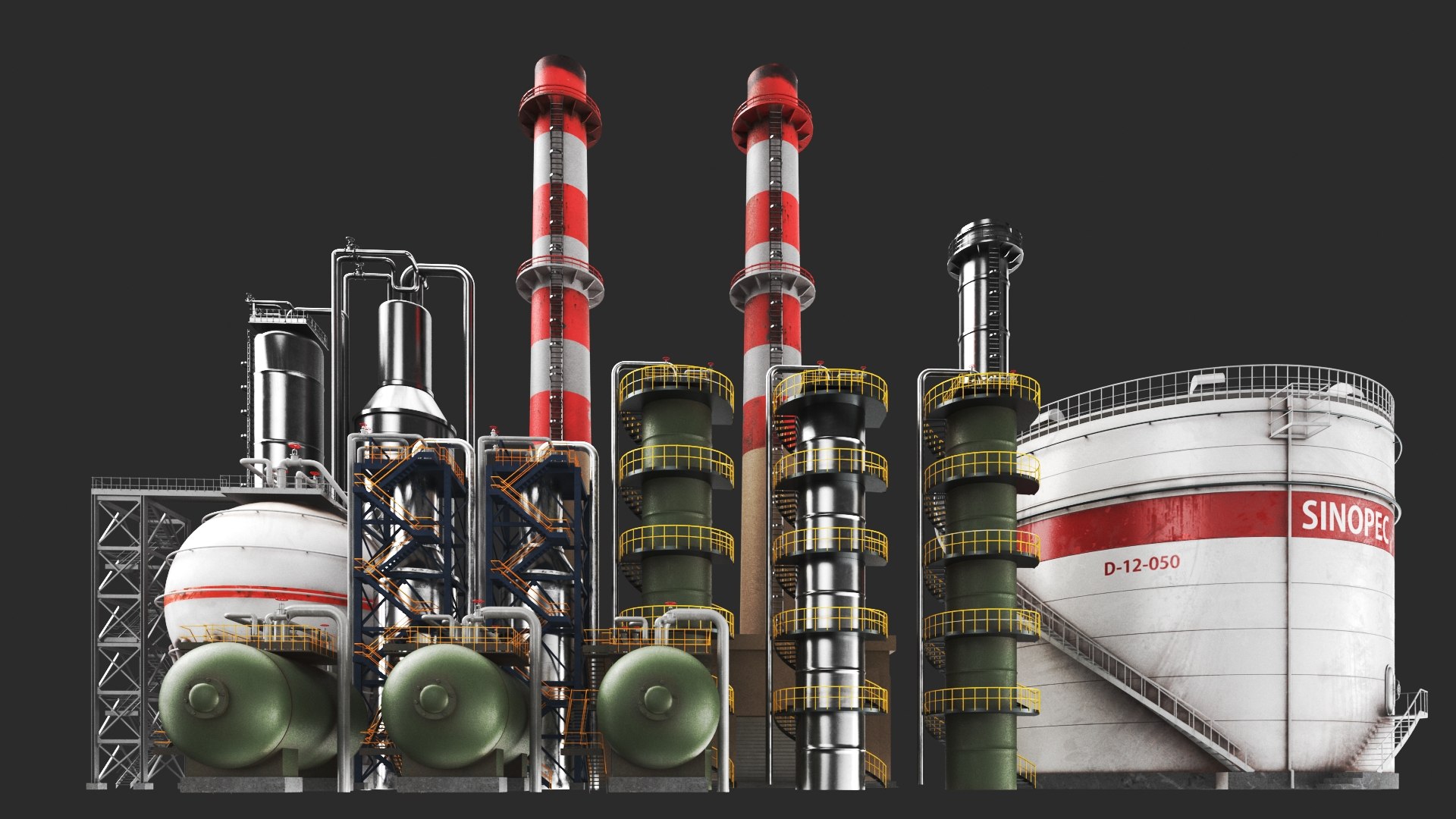 Detailed Oil Refinery Port 3D - TurboSquid 2342145