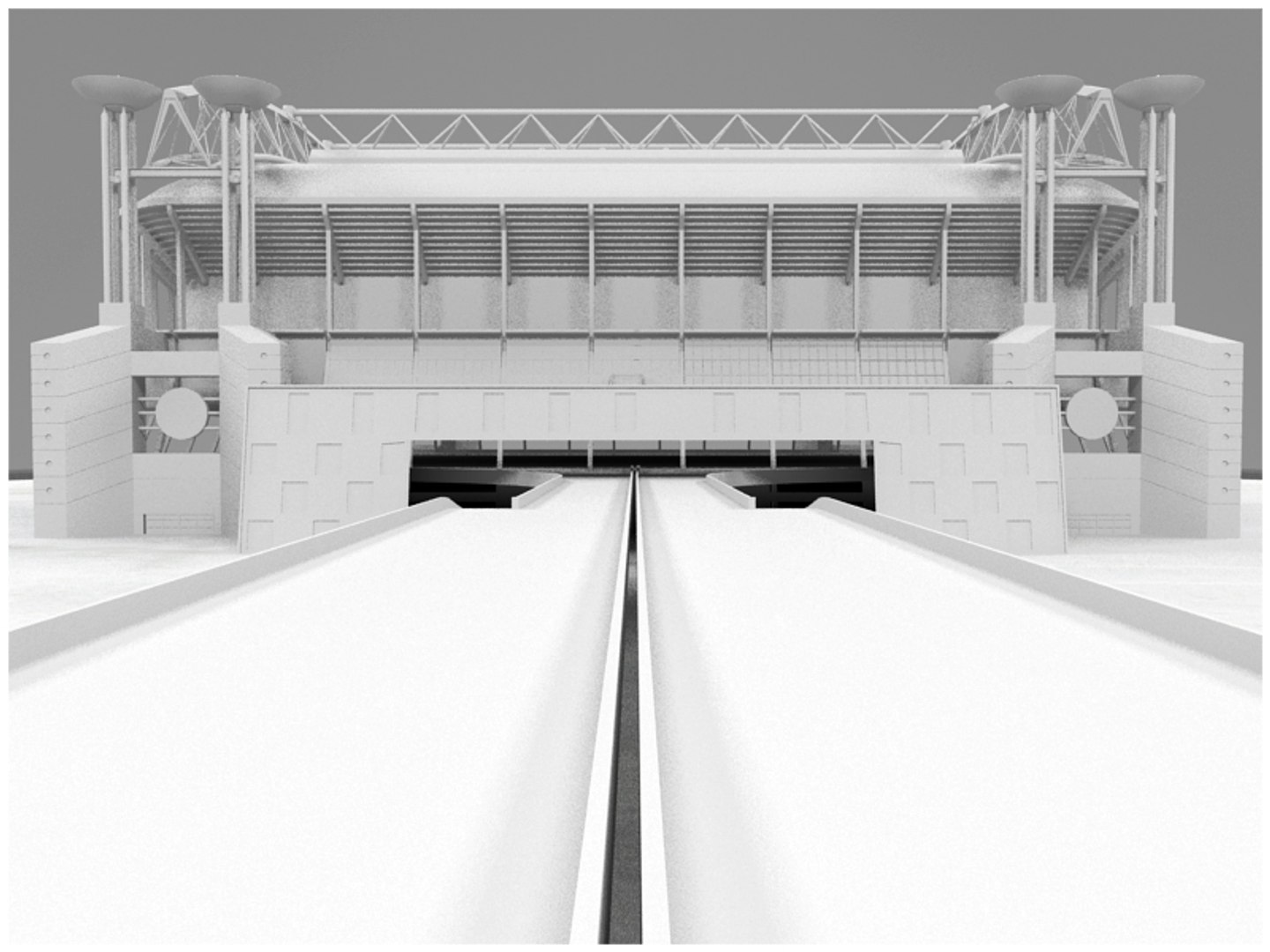 generic arena exterior 3d model