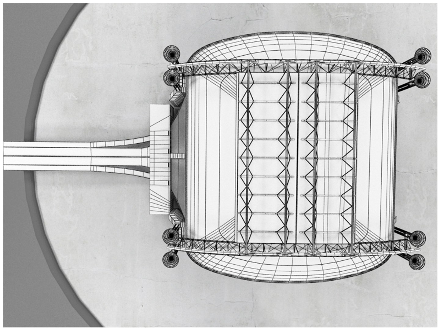 generic arena exterior 3d model