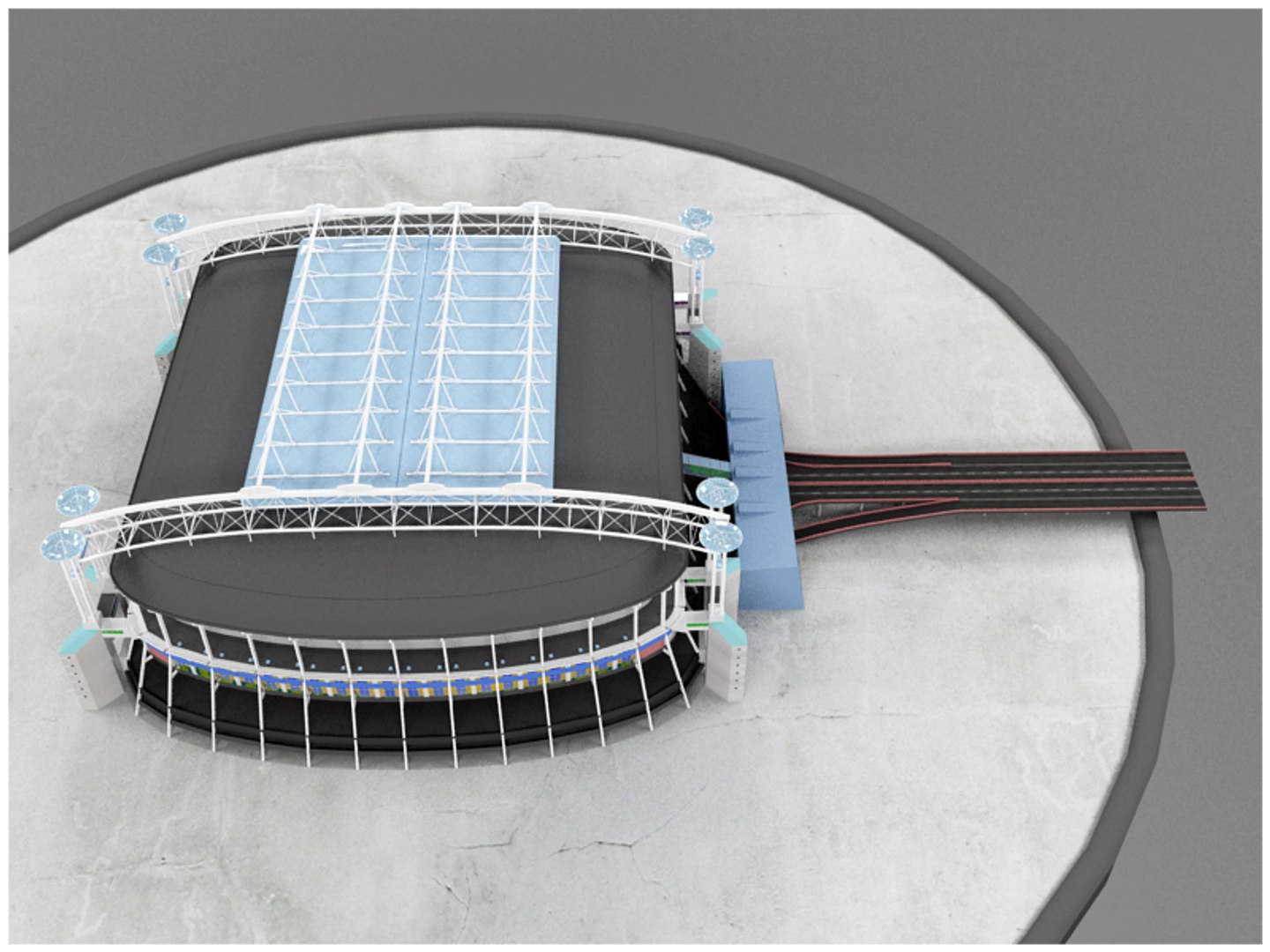 generic arena exterior 3d model