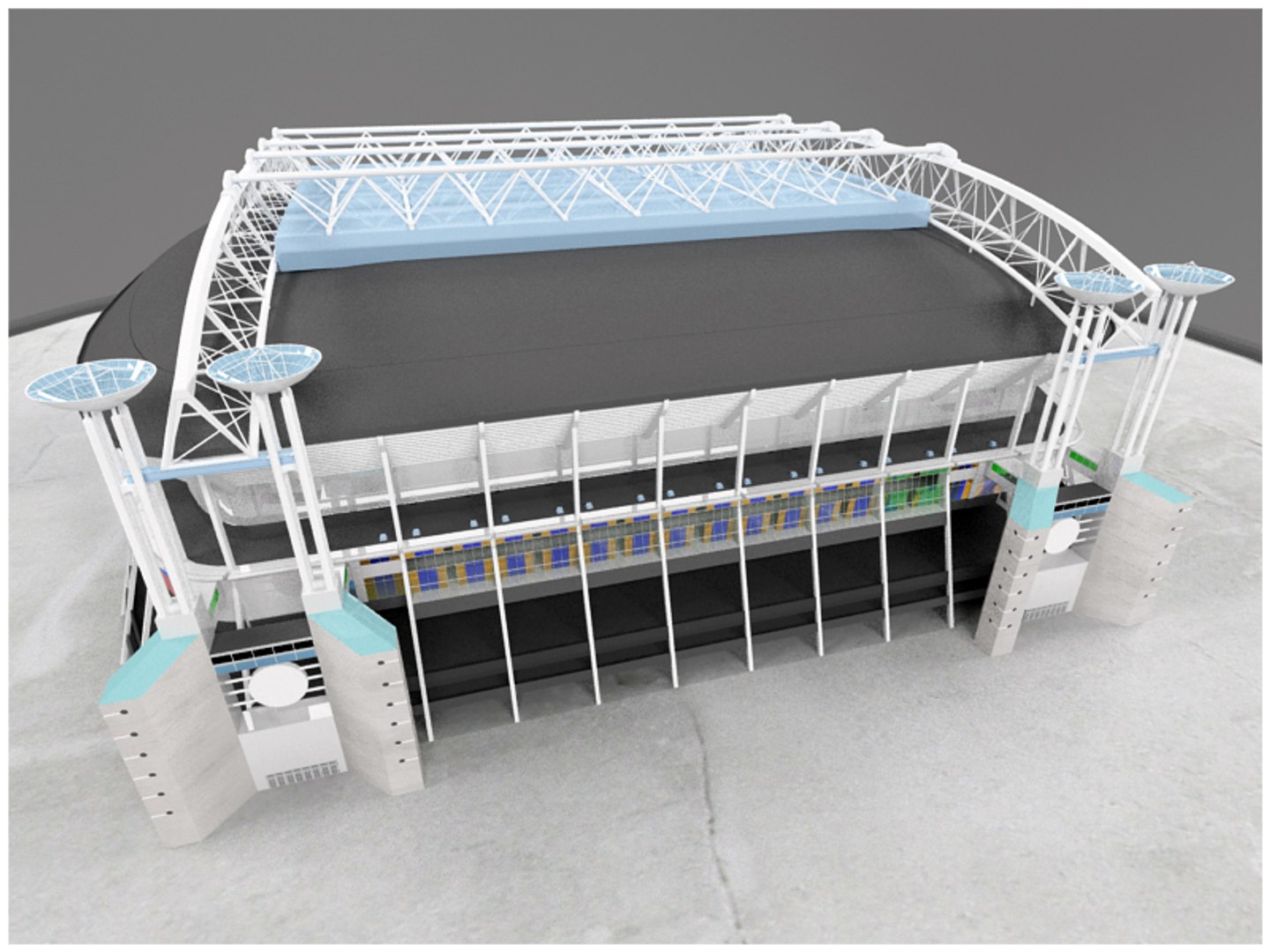 generic arena exterior 3d model