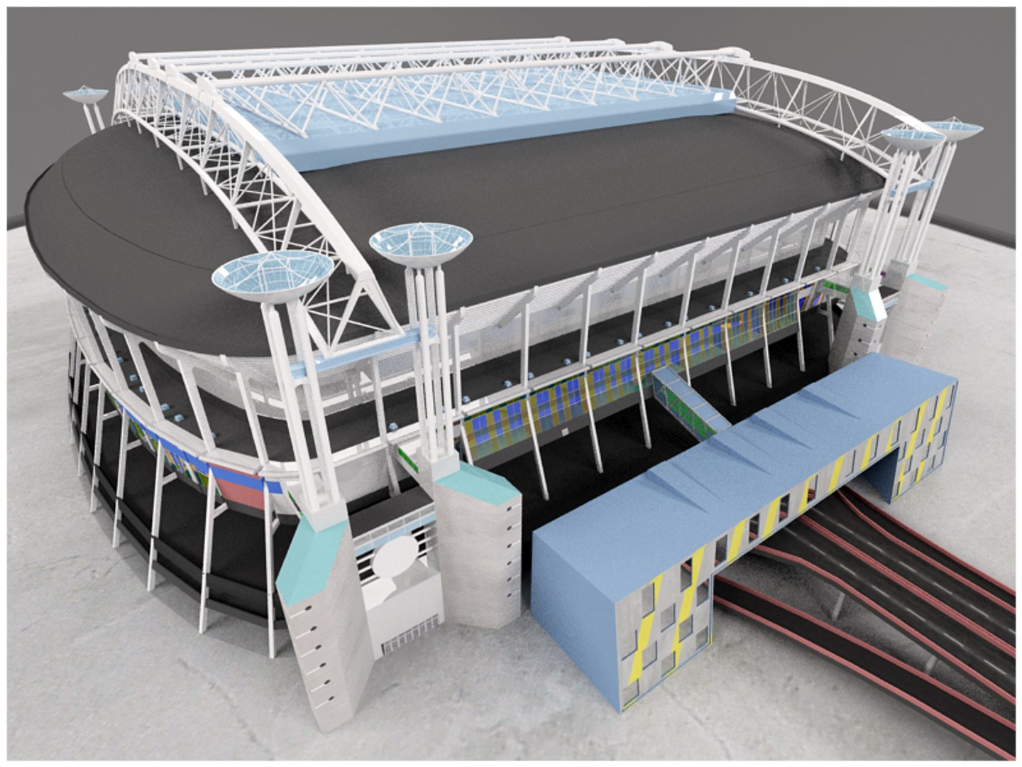 generic arena exterior 3d model