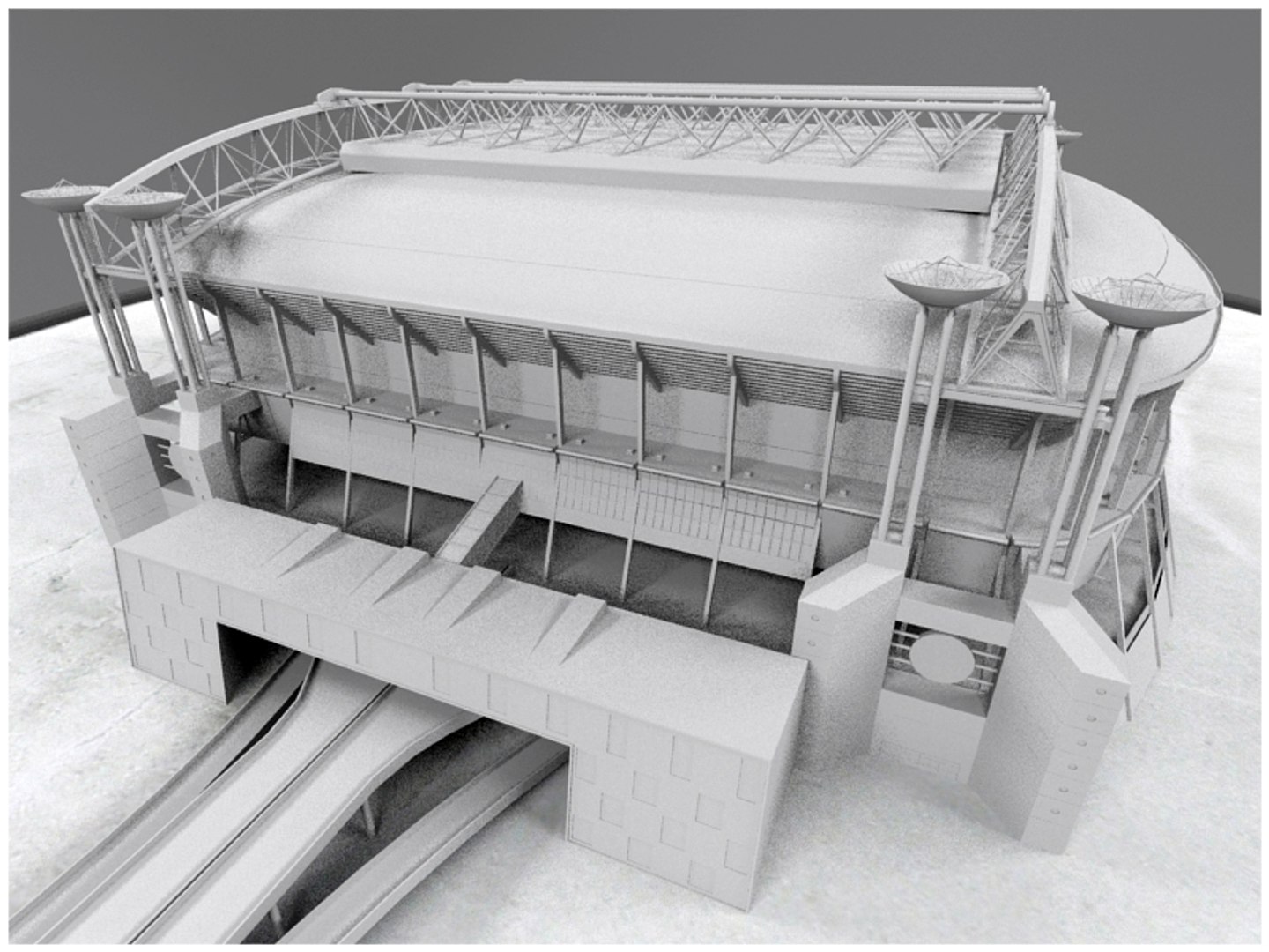 generic arena exterior 3d model