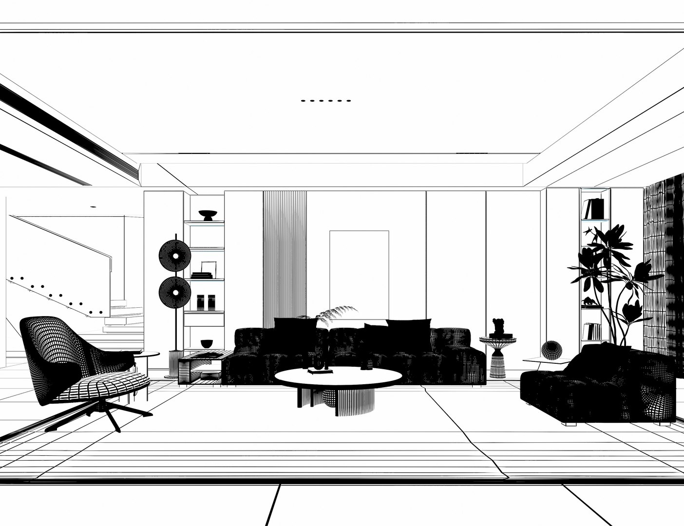 Modern Living Room - TurboSquid 2297989