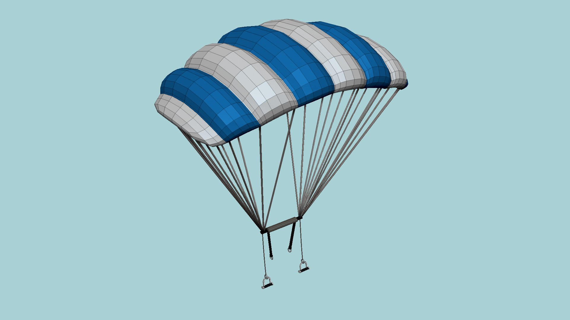 3D Parachute A03 White Blue - Character Accessories Design model ...
