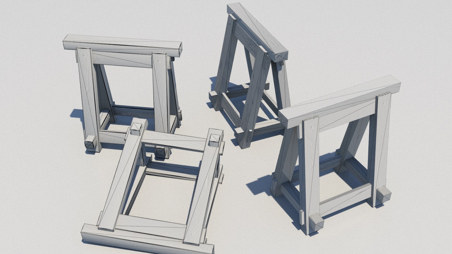 Sawhorse For Game 3D Model - TurboSquid 1740125