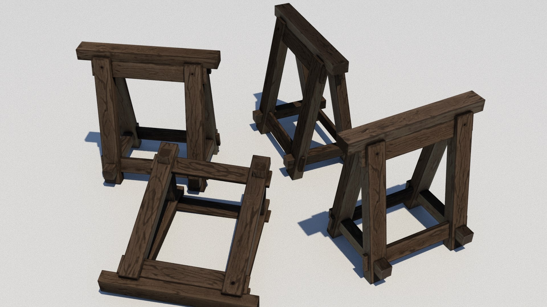 Sawhorse For Game 3D Model - TurboSquid 1740125