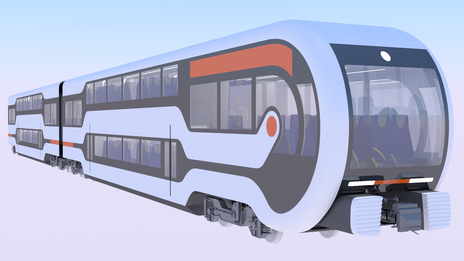 3D Future Monorail And Doubledeck Trains - TurboSquid 2061652