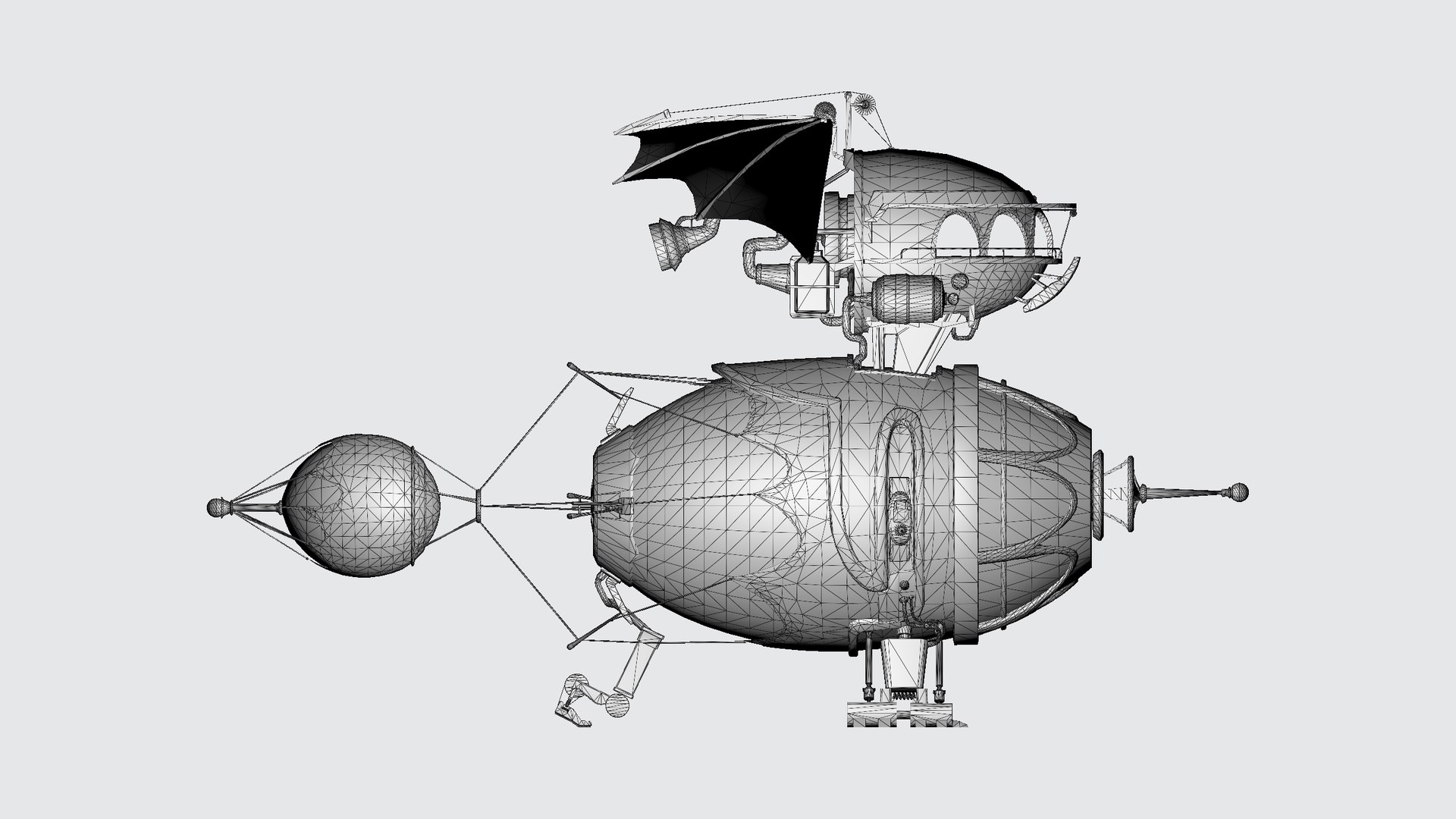 3D Steampunk Dirigible Model - TurboSquid 2321693
